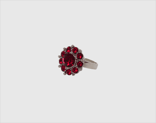 Bague Strass Rouge - Du bouton au bijou